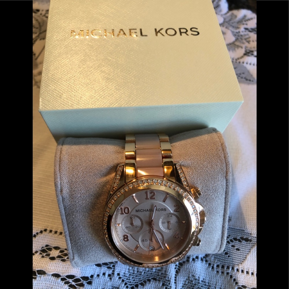 Michael Kors Chronograph Rose Gold Watch Mk5943 - Gem